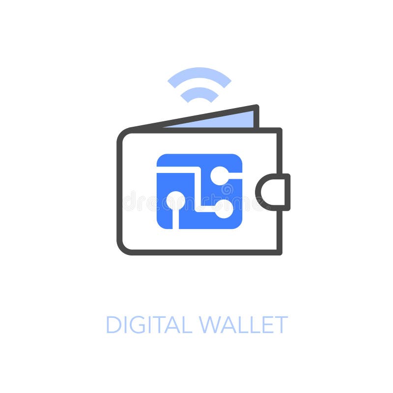 Simple Visualised Digital Wallet Icon Symbol Stock Vector ...