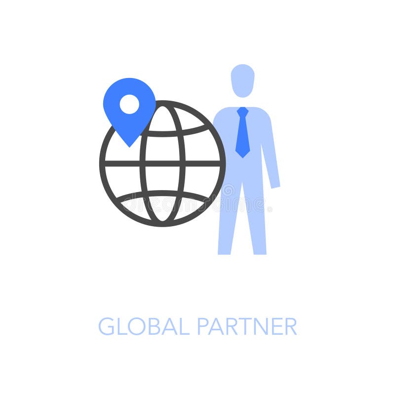Simple Visualised Global Partner Icon Symbol Stock Vector ...