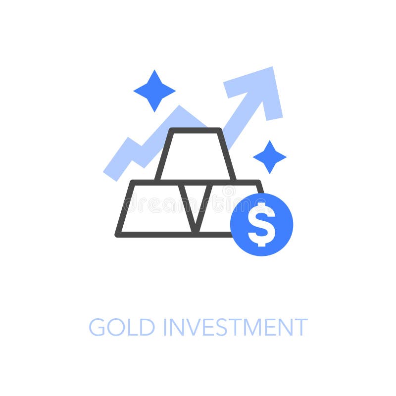 Simple Visualised Gold Investment Icon Symbol Stock Illustration ...