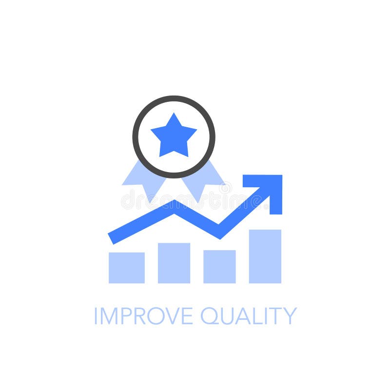 Simple Visualised Improve Quality Symbol Stock Vector - Illustration of ...