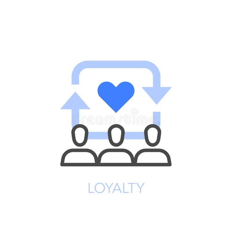 Simple Visualised Loyalty Symbol with a Group of People and a Heart ...