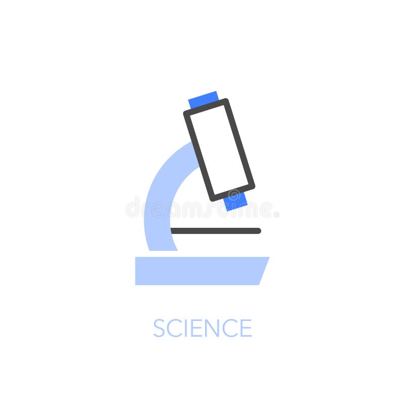 Simple Visualised Science Symbol with a Microscope Stock Vector ...