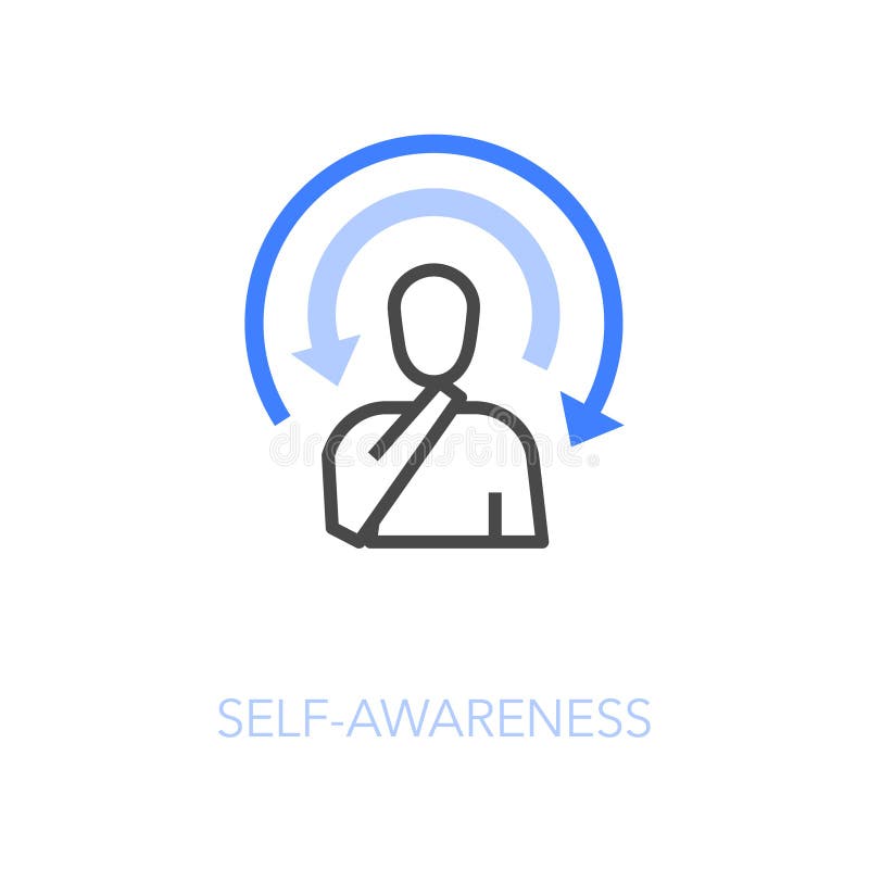 Simple Visualised Self-awareness Icon Symbol Stock Vector ...