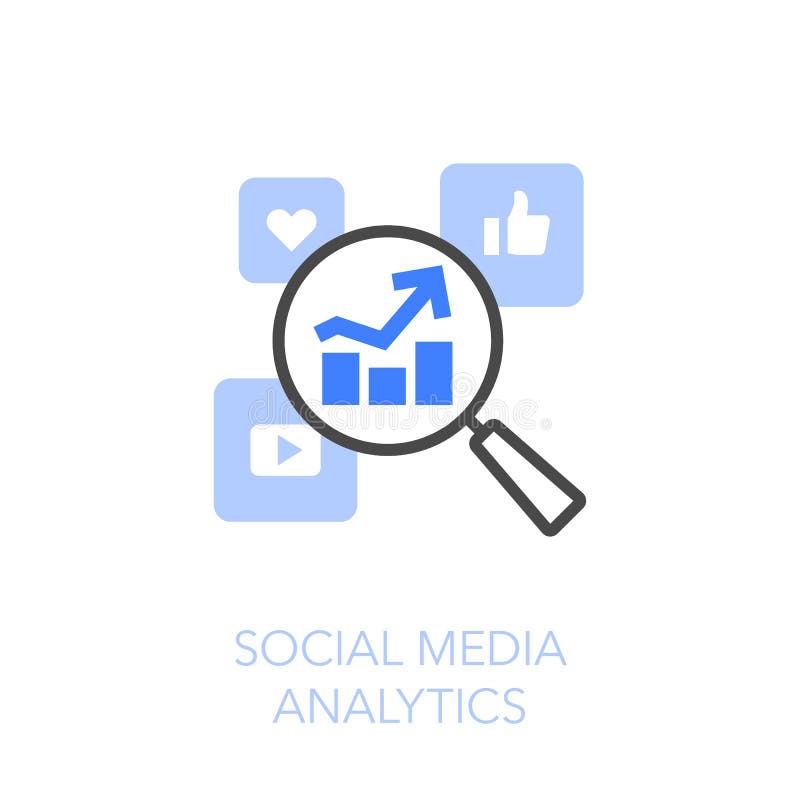 Simple Visualised Social Media Analytics Icon Symbol Stock Vector ...