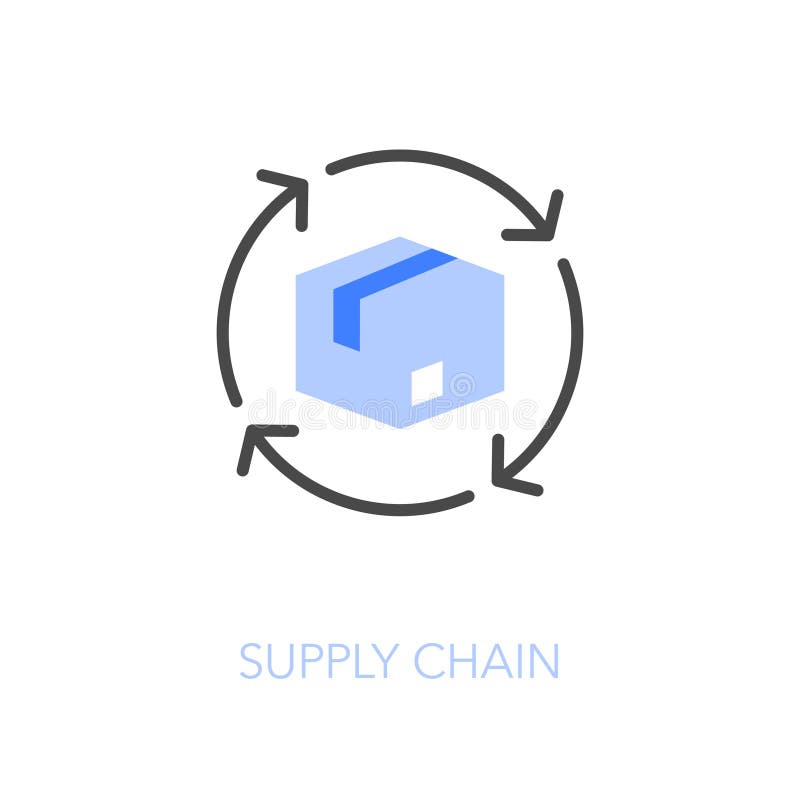 Simple Visualised Supply Chain Icon Symbol Stock Vector - Illustration ...