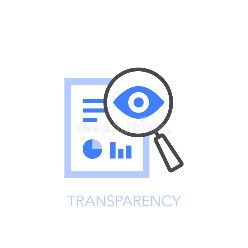 Simple Visualised Transparency Symbol with a Document and a Magnifying ...