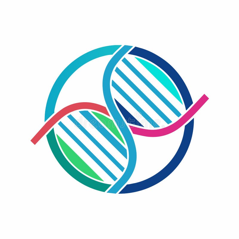 A Simple and Visually Appealing DNA Logo Template Featuring a Circular ...