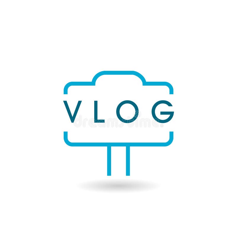 Simple Vlog Icon with Shadow Stock Vector - Illustration of ...