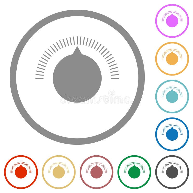 Simple Volume Control Round Flat Multi Colored Icons Stock Vector ...