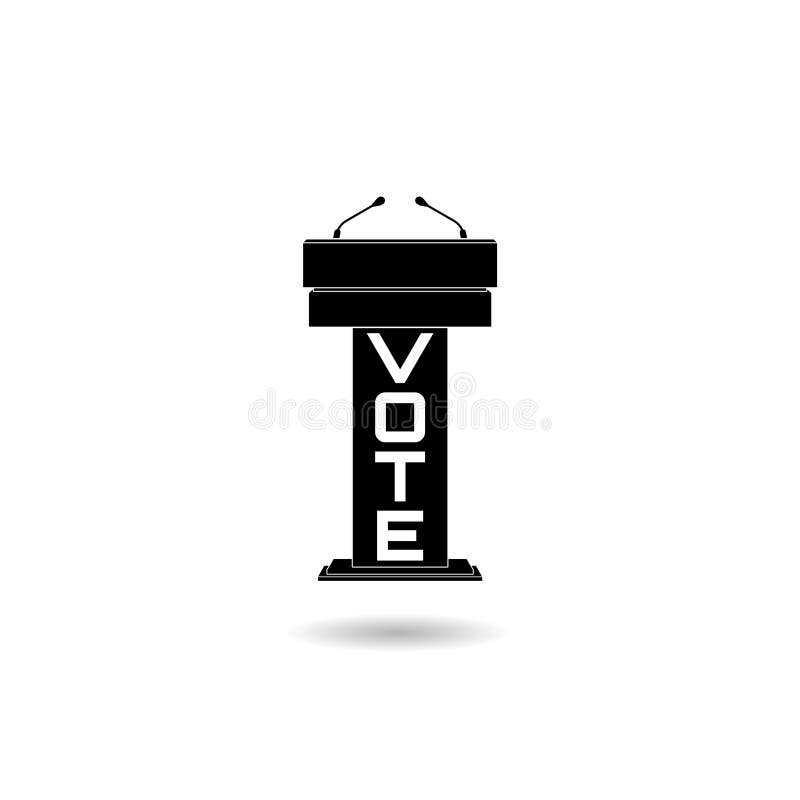 Simple Vote Icon with Shadow Stock Vector - Illustration of choice ...
