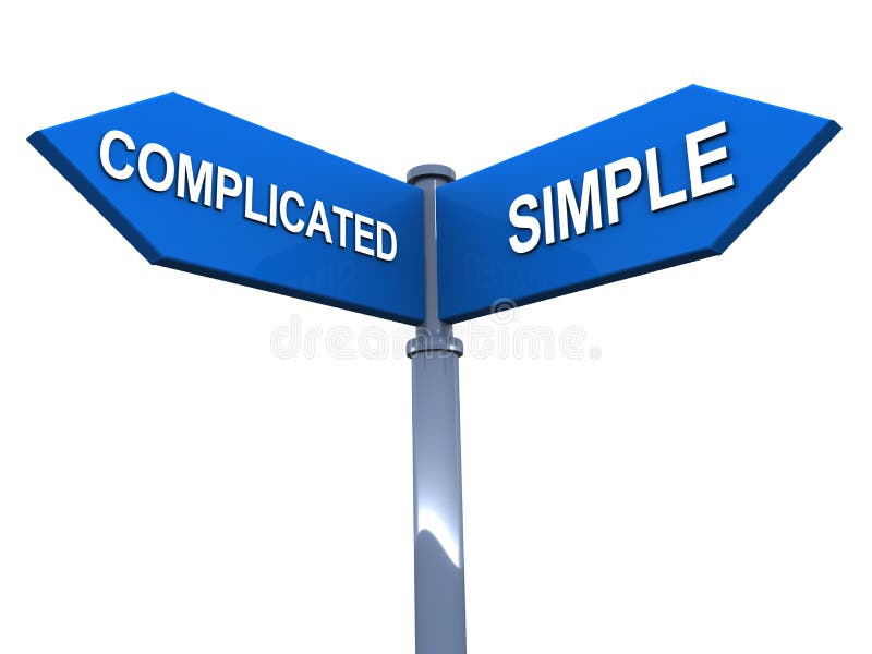 Simple vs complicated stock illustration. Illustration of complex ...