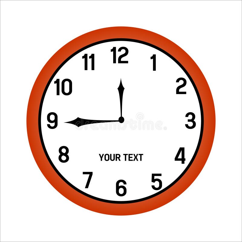 Simple Wall Clock Illustration Vector Stock Vector - Illustration of ...