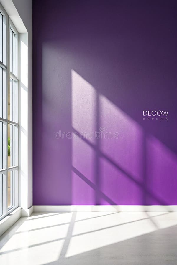 Wall Interior with White and Purple Shadow Stock Illustration ...
