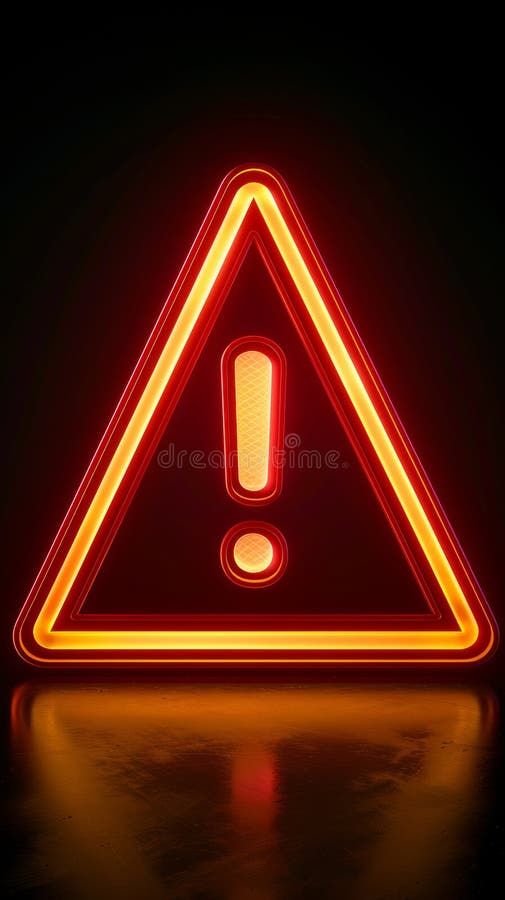 Simple Warning Composition: Minimalist Red Exclamation Yellow Triangle ...