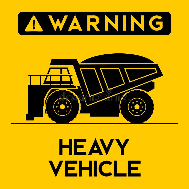 Simple Warning Heavy Truck Sign Stock Vector - Illustration of ...