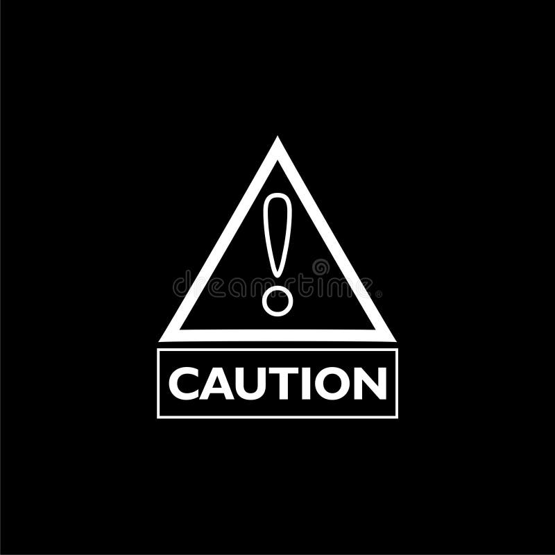Simple Warning Sign Over Black Background Stock Vector - Illustration ...