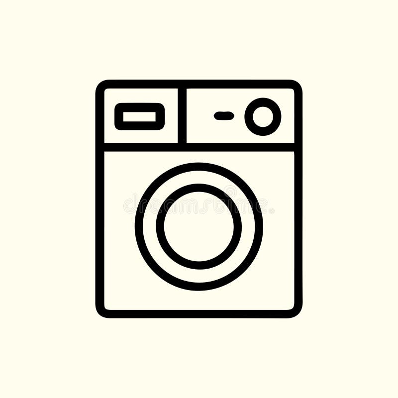 Simple Washing Machine Icon Minimalist Style Easy To Understand Look ...