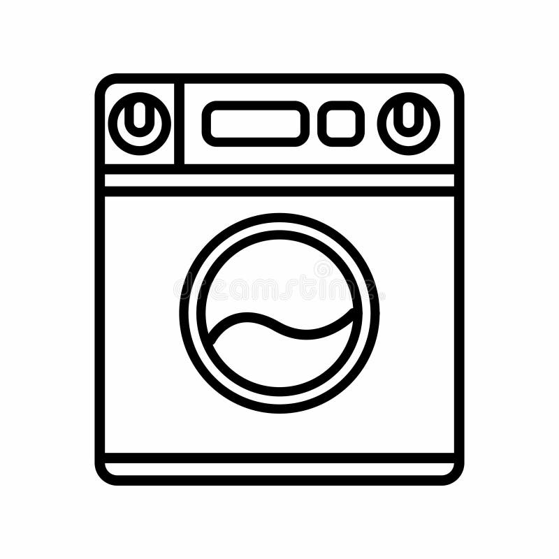 Simple Washing Machine Icon Outline Vector Stock Vector - Illustration ...