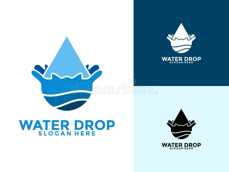 Simple Water Drop Logo Vector Design Set Stock Vector - Illustration of ...