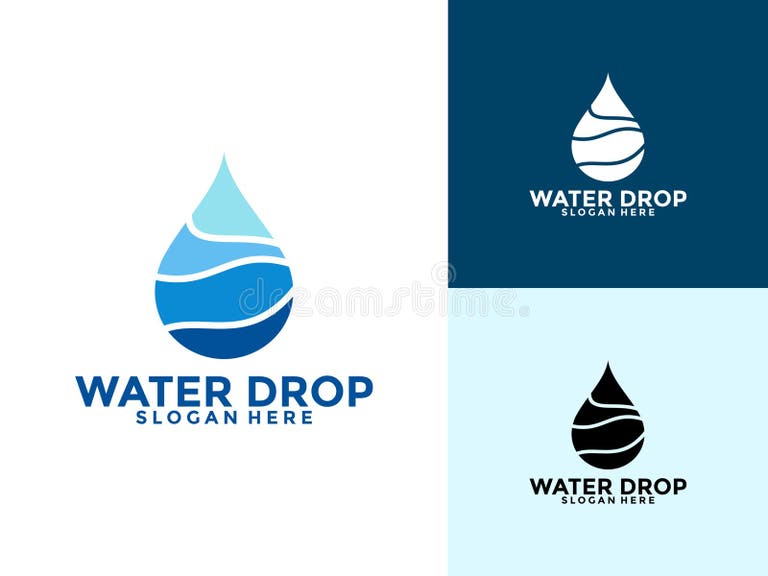 Simple Water Drop Logo Vector Design Set Stock Vector - Illustration of ...