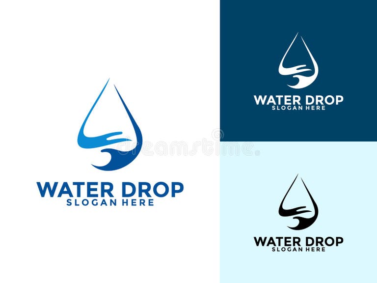 Simple Water Drop Logo Vector Design Set Stock Vector - Illustration of ...