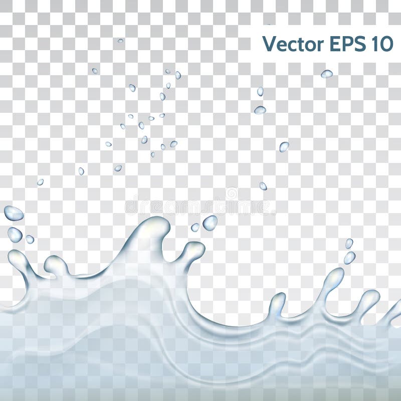 Simple Water Splash in Light Blue Colors, Isolated on Transparent ...