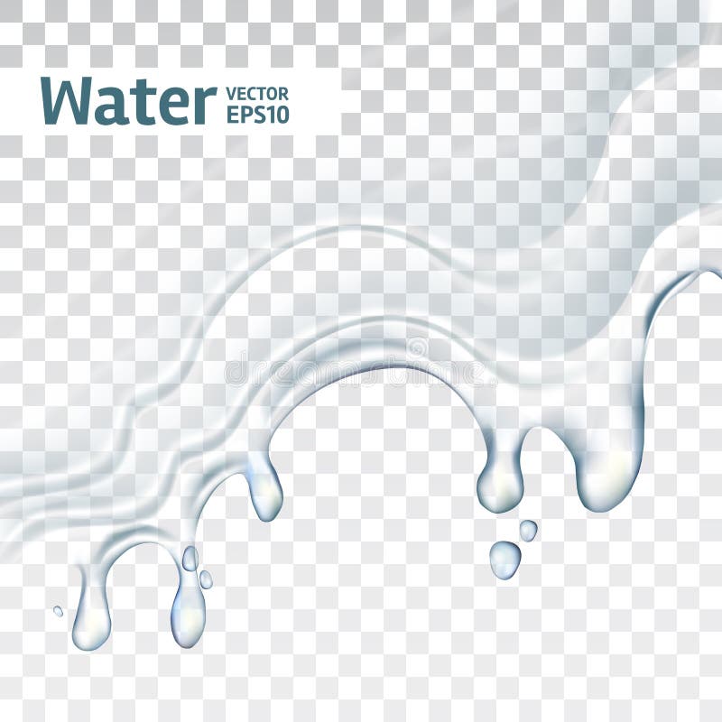 Simple Water Splash in Light Blue Colors, Isolated on Transparent ...