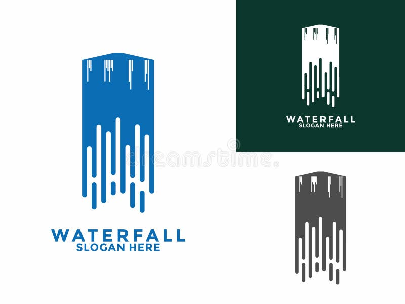 Simple Waterfall Logo Vector Template Design Stock Illustration ...