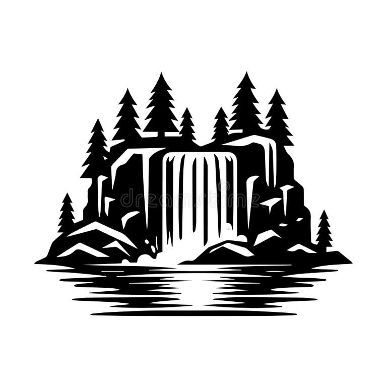 Simple Waterfall Vector Icon Modern Logo Illustration. Stock Image ...