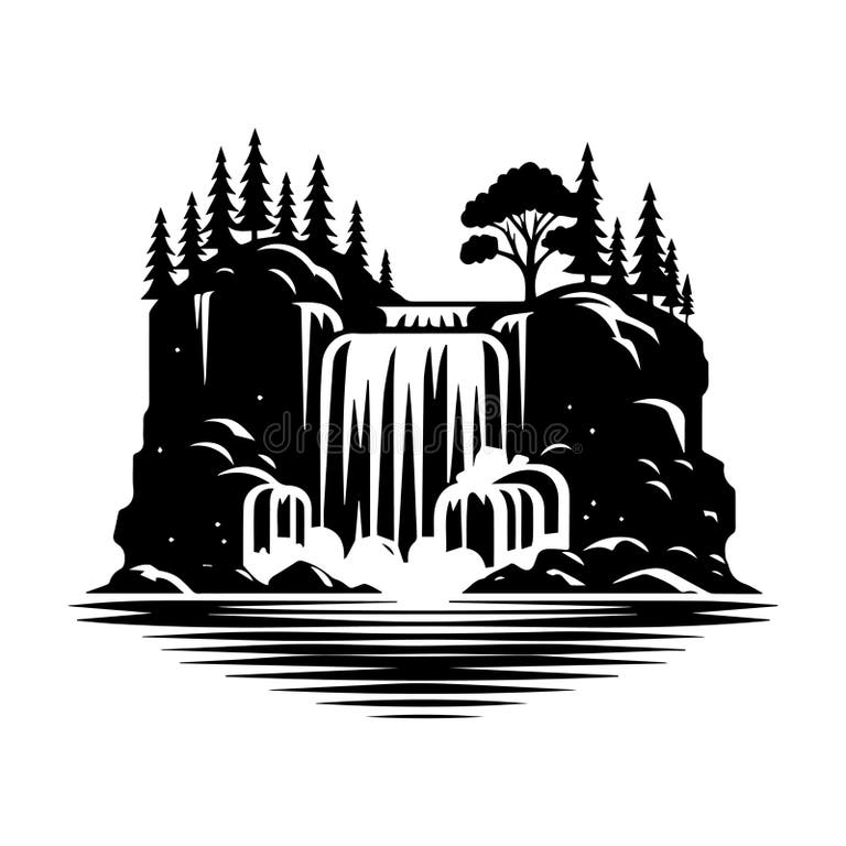 Simple Waterfall Vector Icon Modern Logo Illustration. Stock Image ...