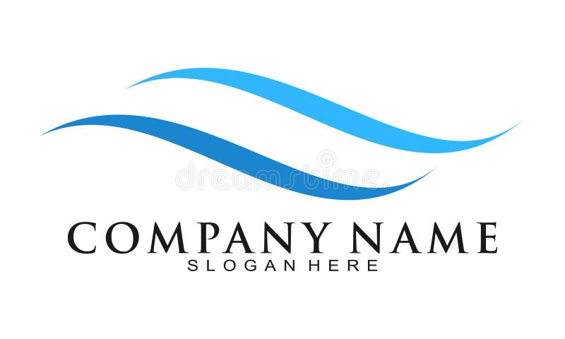 Simple Wave Illustration Vector Logo Stock Vector - Illustration of ...