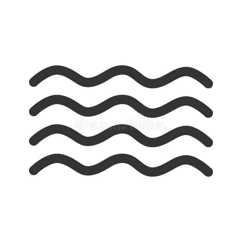 Simple Waves Flow Water Doodle Icon Isolated Vector Illustration Stock ...