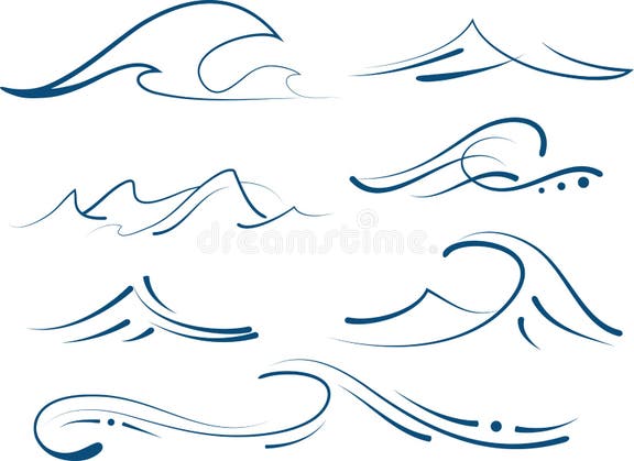 Simple waves set stock vector. Illustration of pattern - 57062278