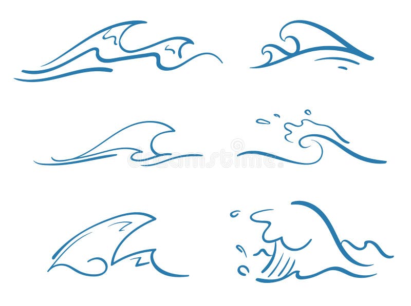 Simple waves vector set stock vector. Illustration of logo - 85715034