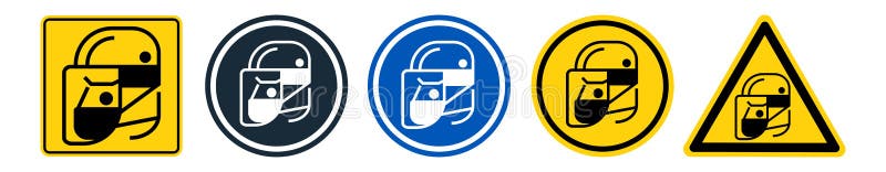 Simple Set Wear Protective Face Mask Icons for Your Design Stock Vector ...