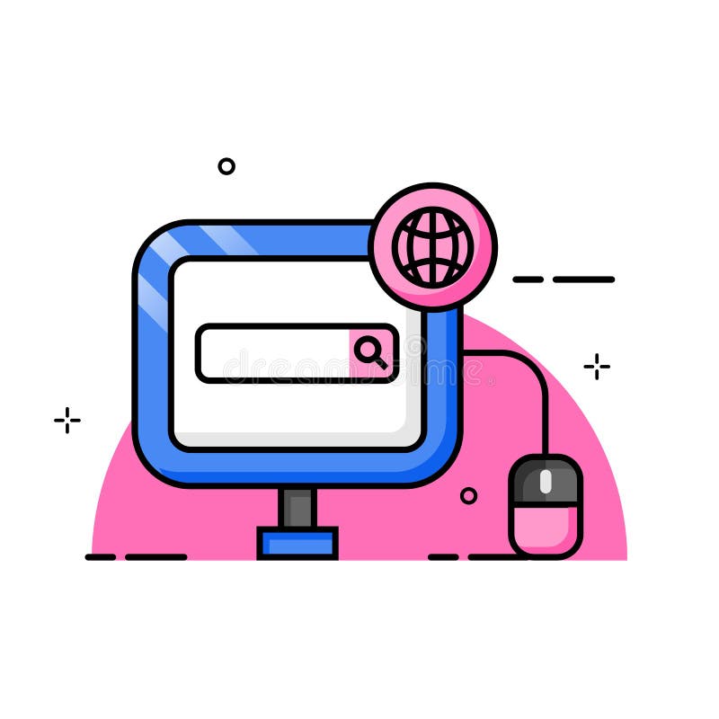 Simple Web Browsing Illustration Idea. Stock Vector - Illustration of ...