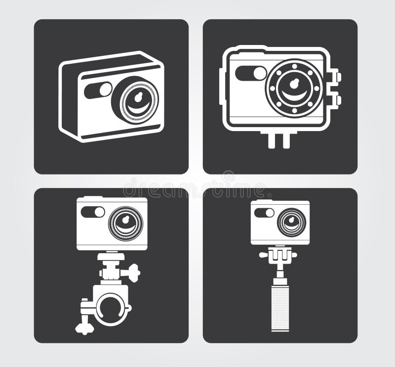 Simple Web Icons: Action Camera Stock Illustration - Illustration of ...