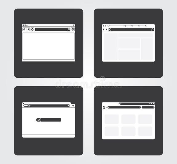 Simple Web Icons: browser stock illustration. Illustration of browsers ...