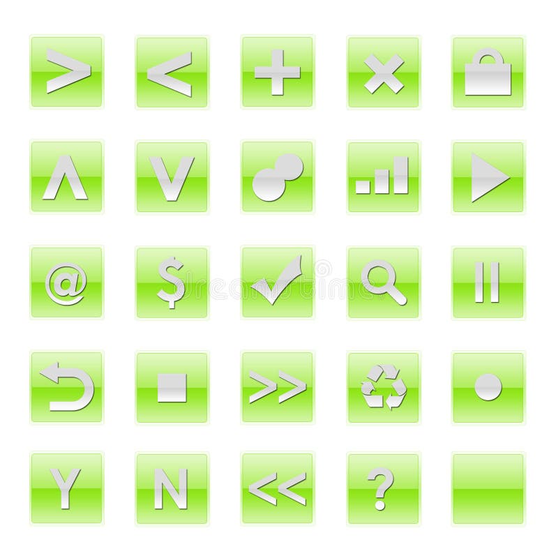 Set of icons or buttons stock vector. Illustration of graphic - 15035190