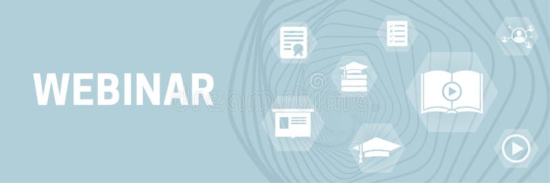 Simple Webinar Online Learning Banner Background with Icons Stock ...
