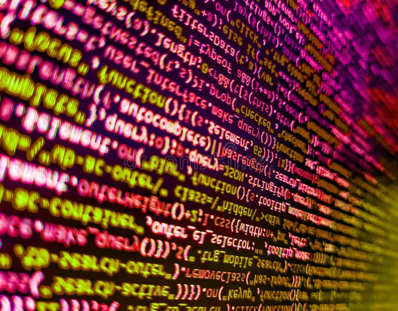 Photo of Computer Digital Background. Programmer Working on Computer Screen. Programmer ...