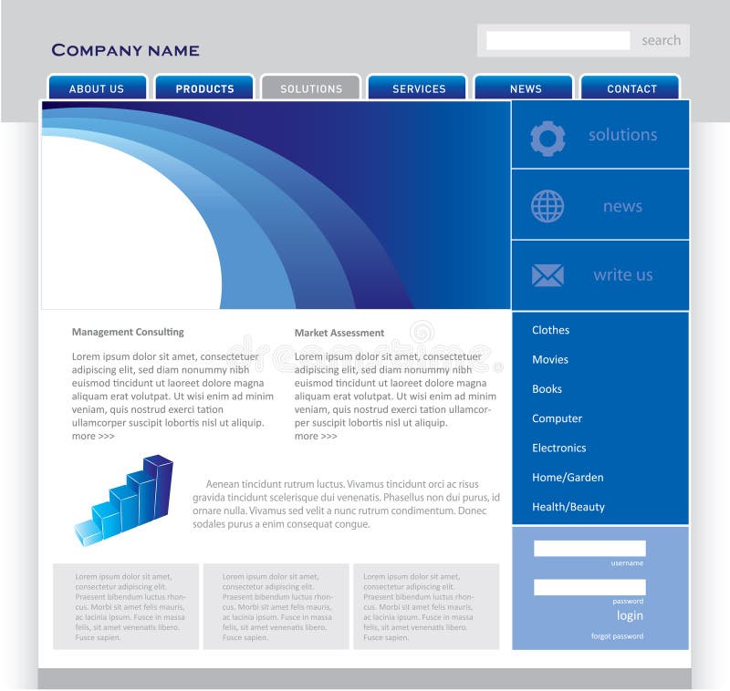 Simple website template stock vector. Illustration of international ...