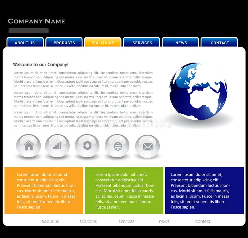 Simple website template stock vector. Illustration of editable - 31662266