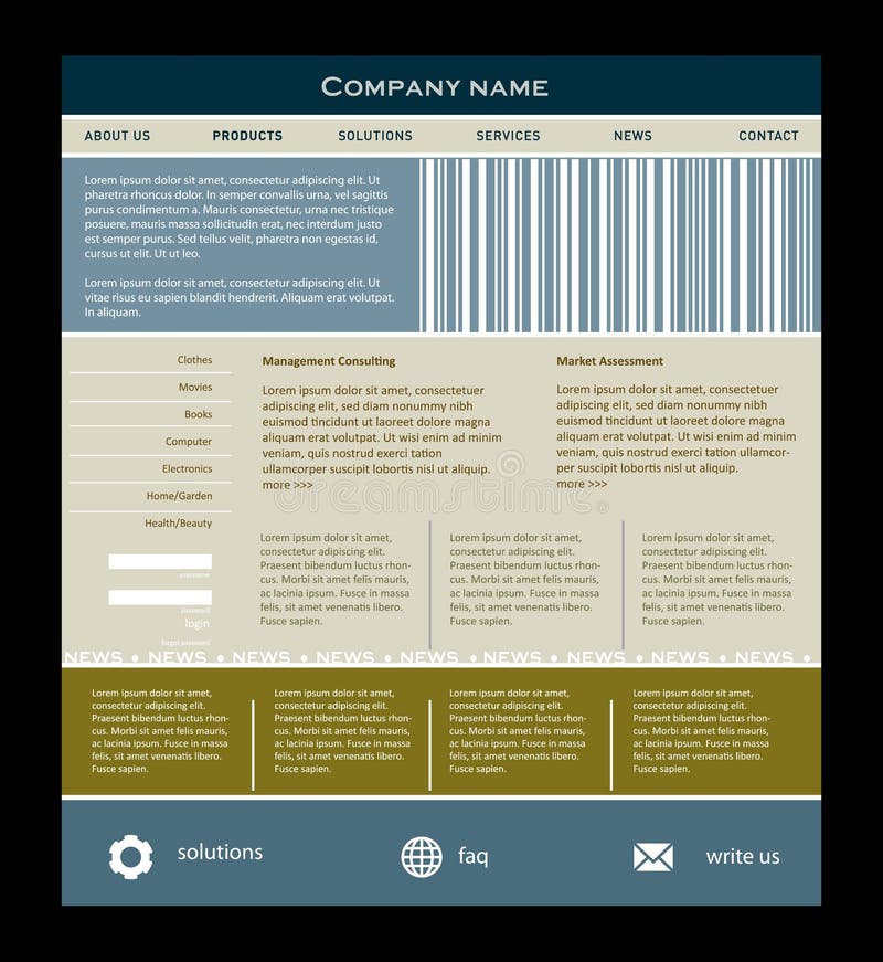 Simple website template stock vector. Illustration of mail - 31709384 Simple website template stock vector. Illustration of mail - 31709384