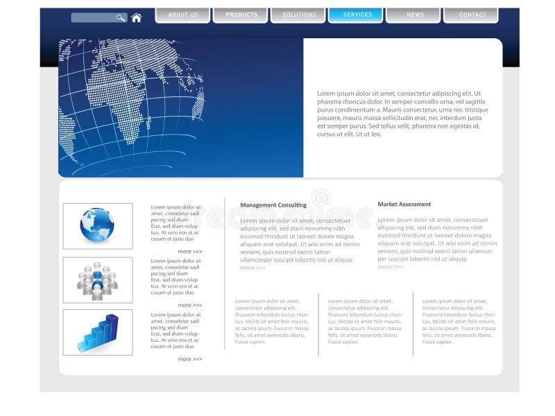 Simple website template stock vector. Illustration of layout - 31709611