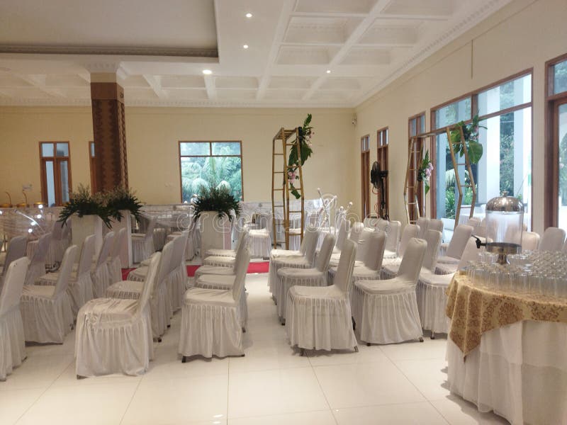 Simple wedding hall stock image. Image of auditorium - 263081307