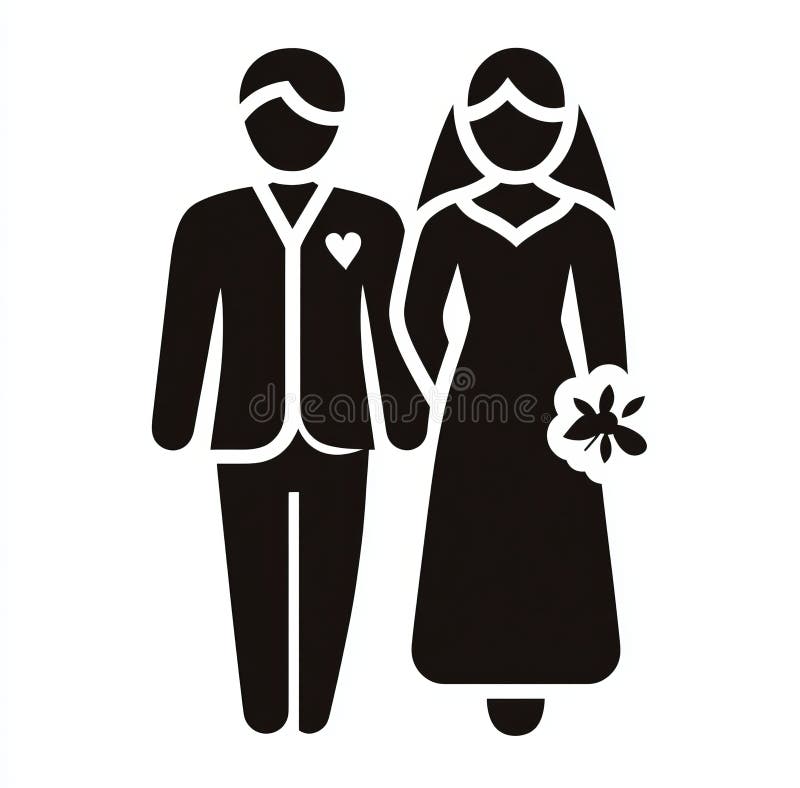 A Simple Wedding Icon, Representing Love and Commitment in High ...