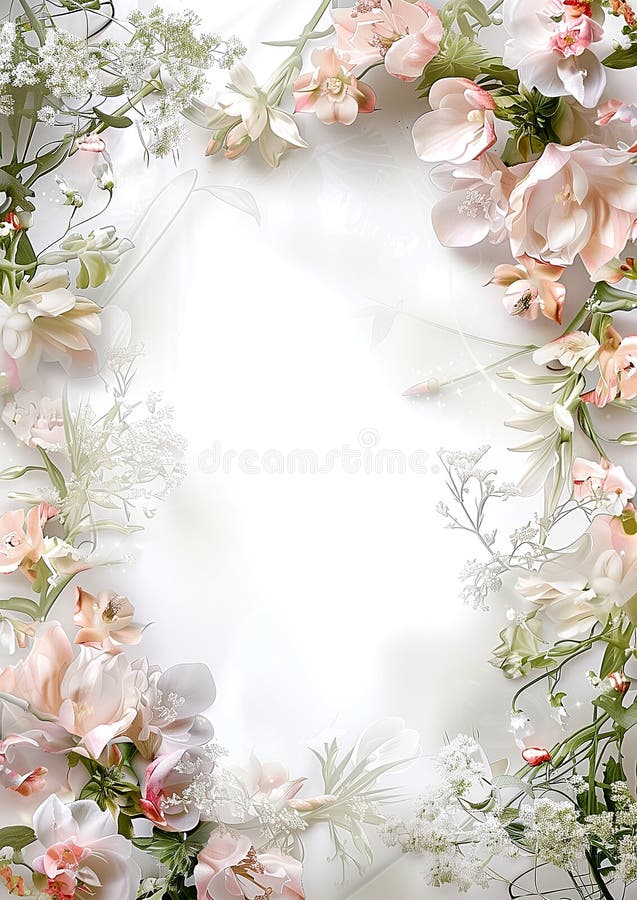 Simple Wedding Theme Frame Translucent Center. Generate AI Stock Photo ...