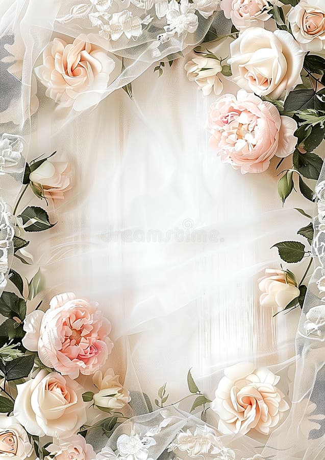Simple Wedding Theme Frame Translucent Center. Generate AI Stock ...