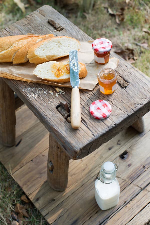 Simple Western Style Breakfast Stock Photo - Image of bread, garden ...